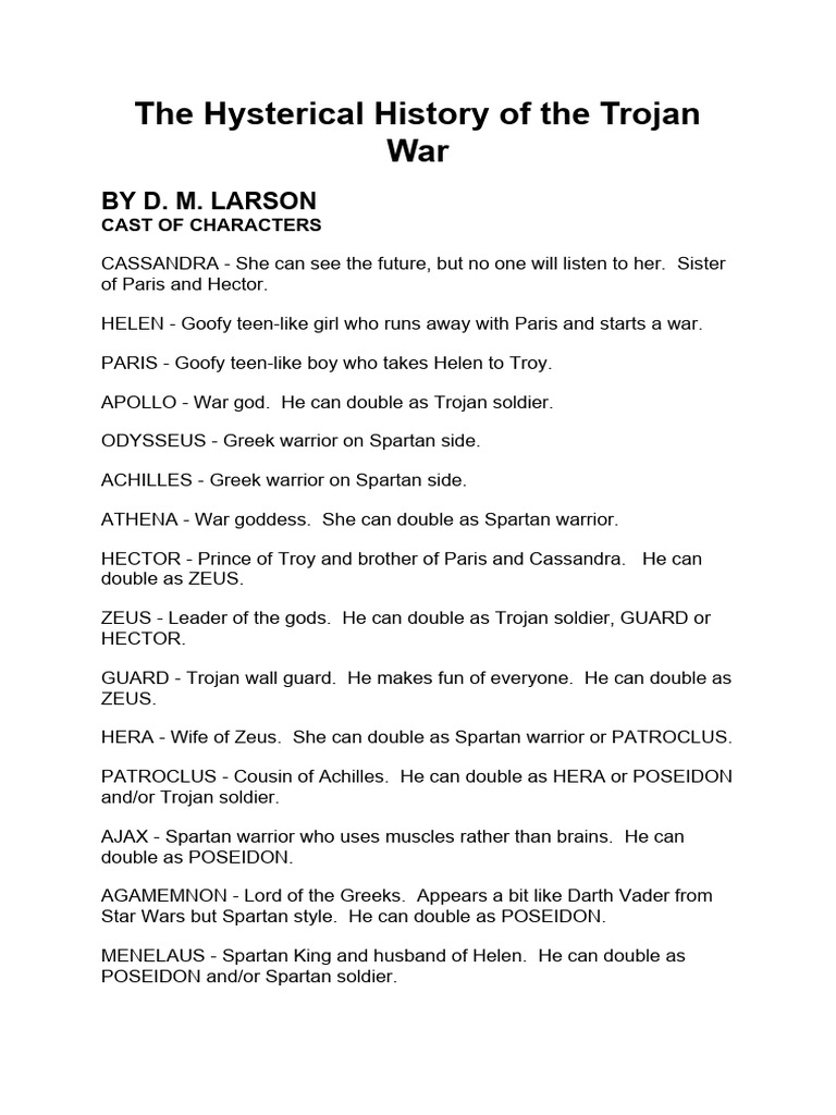 Characters and Gods of the Trojan War | PDF