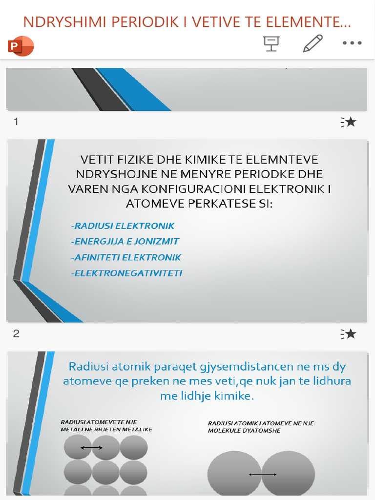 Ndryshimi Periodik I Vetive Te Elementeve Kimike - PPTX - Microsoft ...