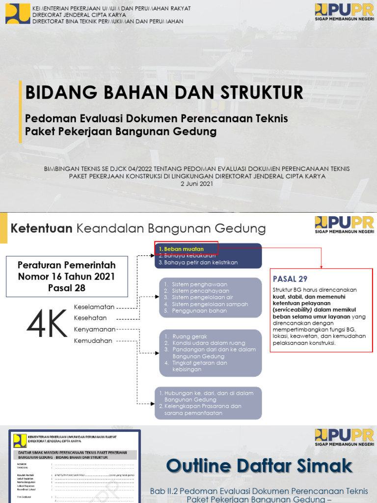 3.1 Bimtek SE 04-2022 Bidang Bahan Dan Struktur Atas | PDF