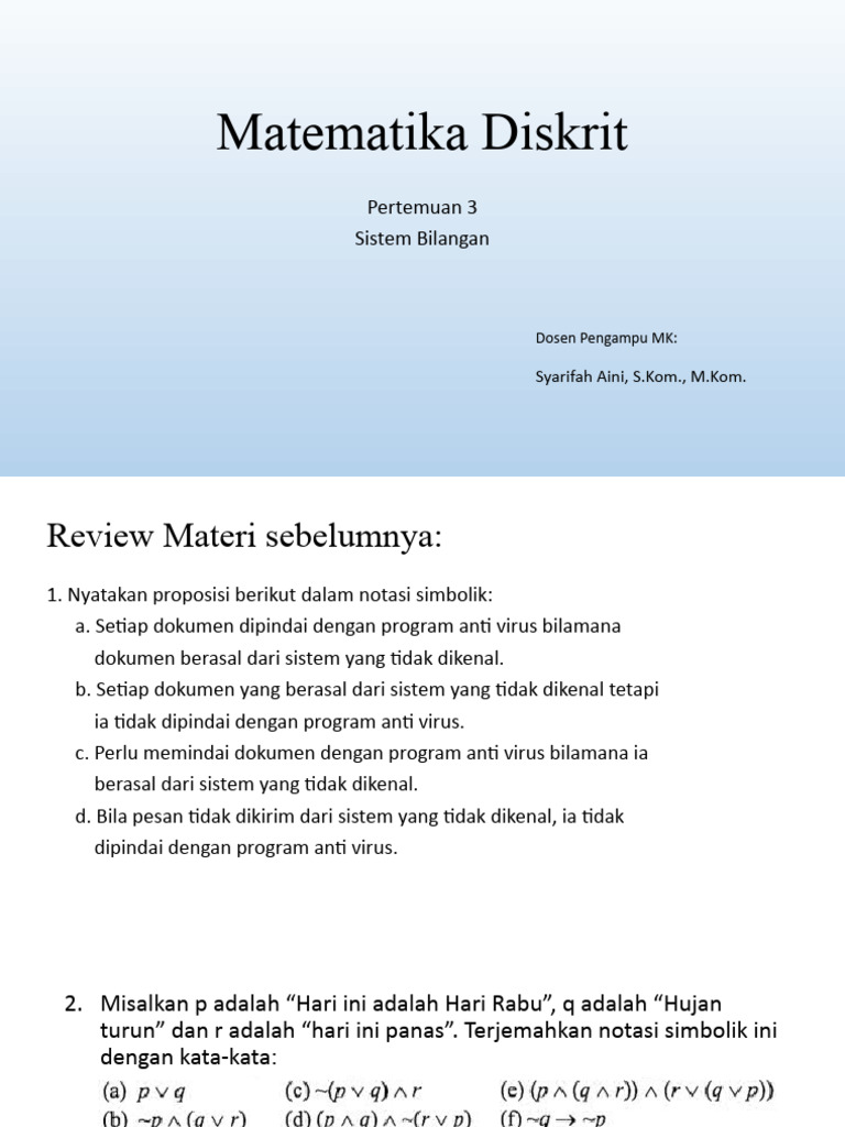 Pertemuan 3 - Sistem Bilangan | PDF