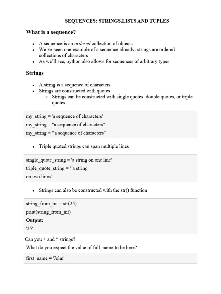 Sequences Pdf String Computer Science Sequence