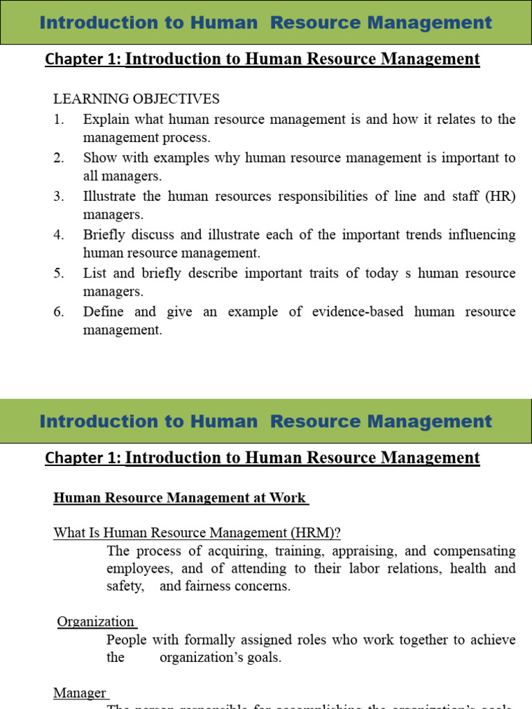 Week 1. Introduction To HRM | PDF Week 1. Introduction To HRM | PDF