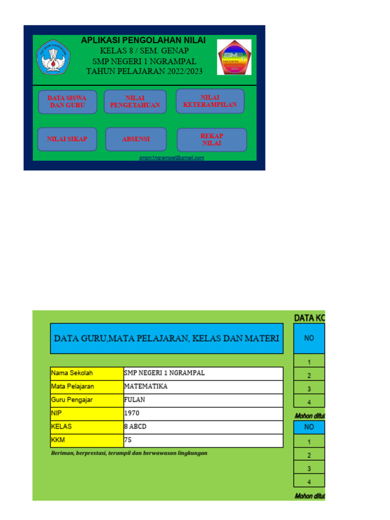 Daftar Nilai Raport Kelas 8 Genap 2023 | PDF