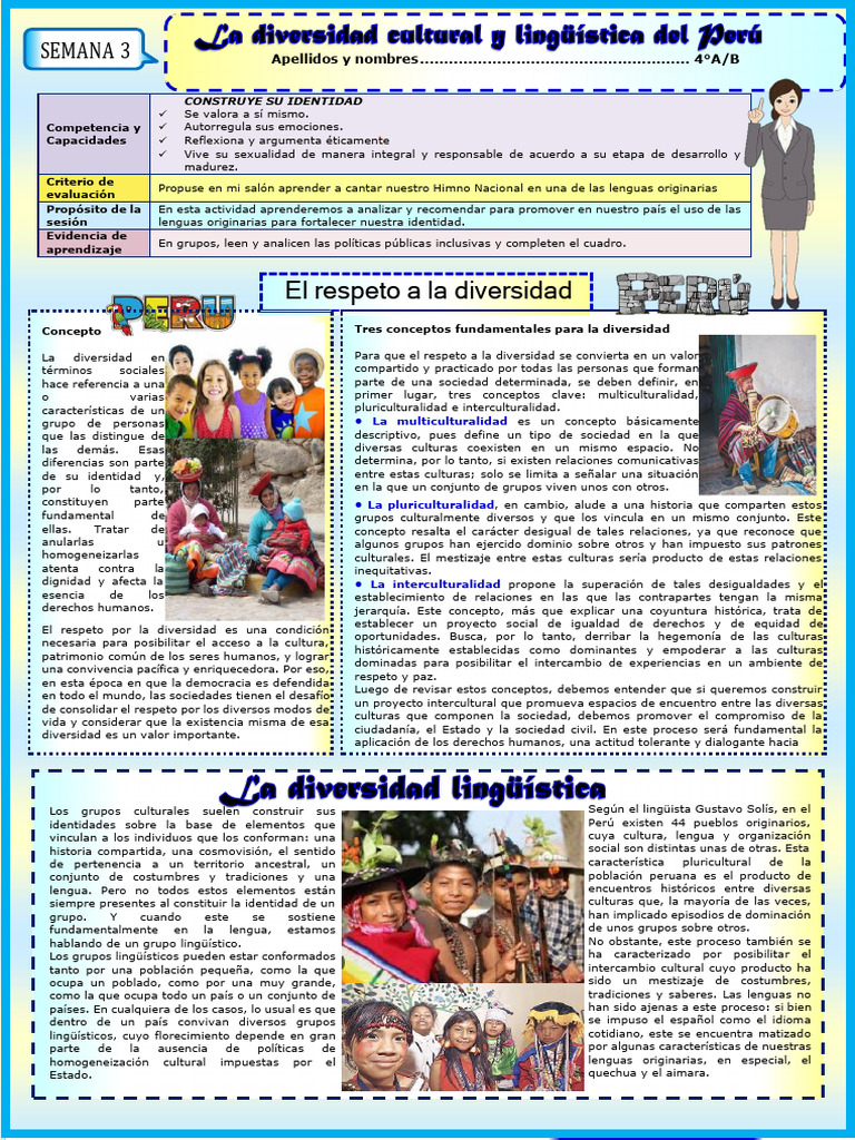 4º - DPCC - EdA 2-SEMANA 3 | PDF | Lengua española | Sociedad