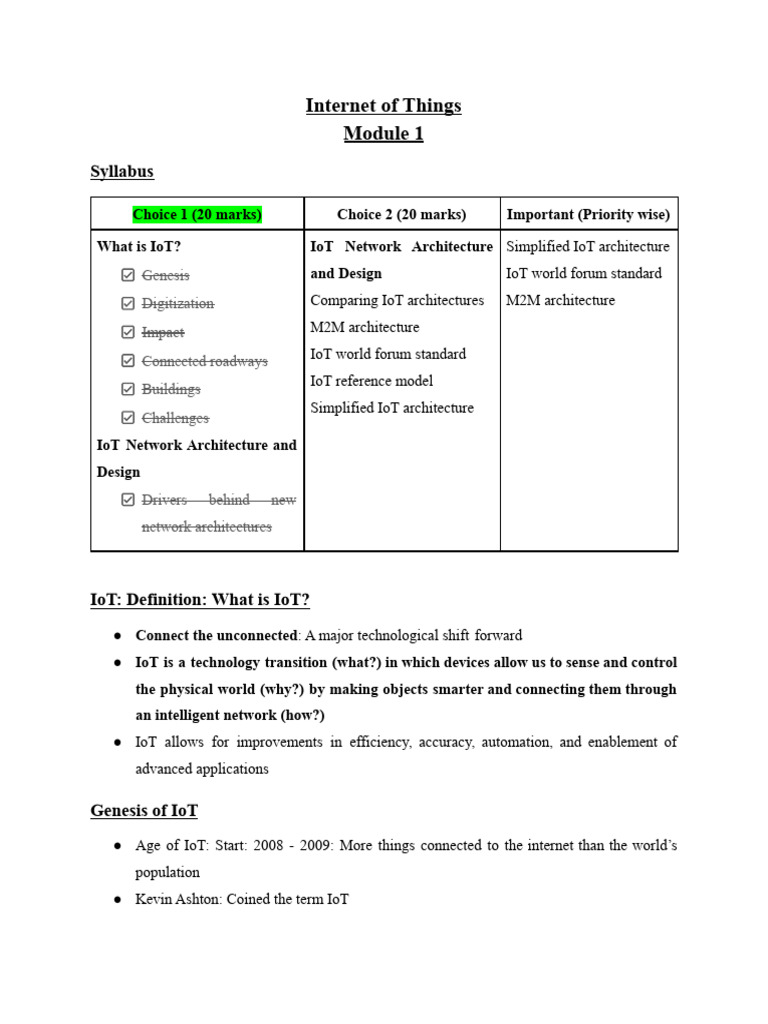 IoT - Module 1 | PDF | Internet Of Things | Building Automation