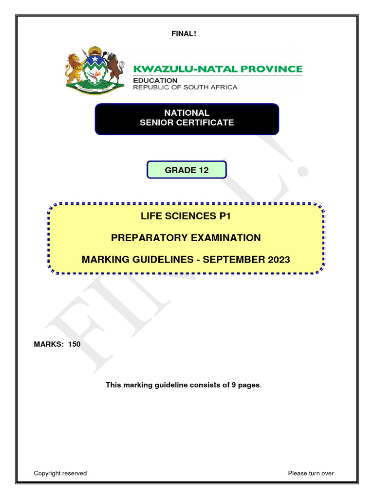 KZN - Grade 12 LFSC MG P1 - Final Sept 2023 | PDF | Diabetes | Organ ...