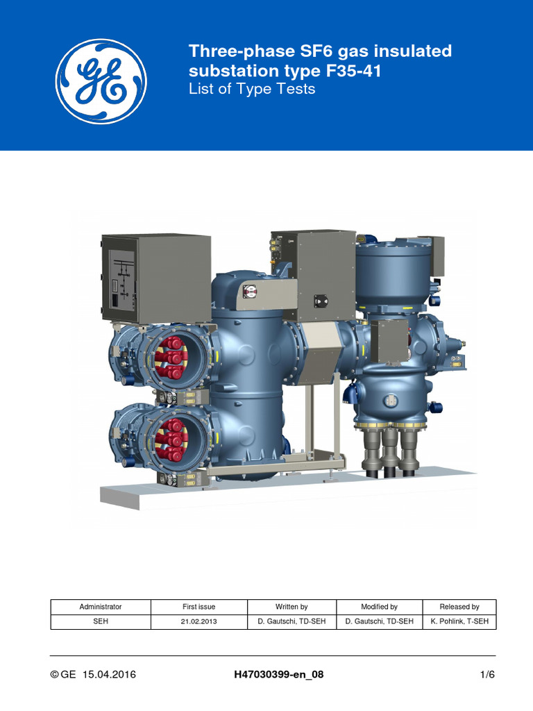 F35-41 SF6 Gas Insulated Substation Tests | PDF | Equipment ...