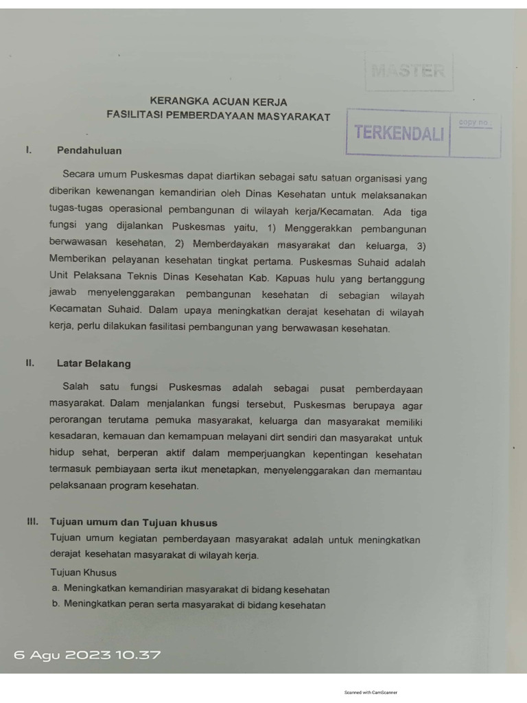 2.1.3.c. Kak Fasilitasi Pemberdayaan Masyarakat | PDF