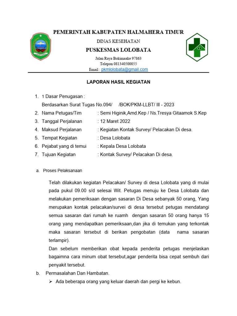Laporan Hasil Kusta Desa | PDF