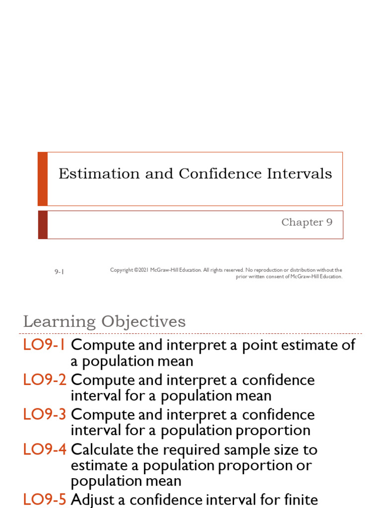 Lind 18e Chap009 PPT | PDF | Sample Size Determination | Confidence Interval