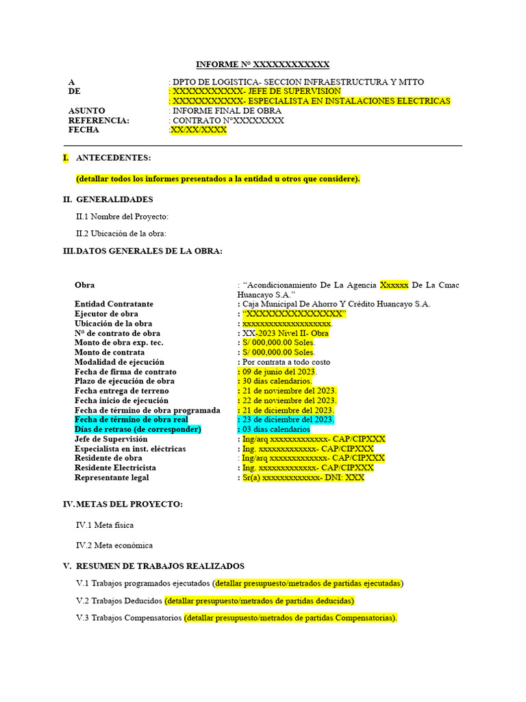 Informe Final de Obra: Acondicionamiento CMAC | PDF | Presupuesto