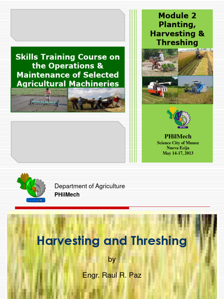Harvesting & Threshing Module | PDF | Mechanical Engineering | Manufactured Goods