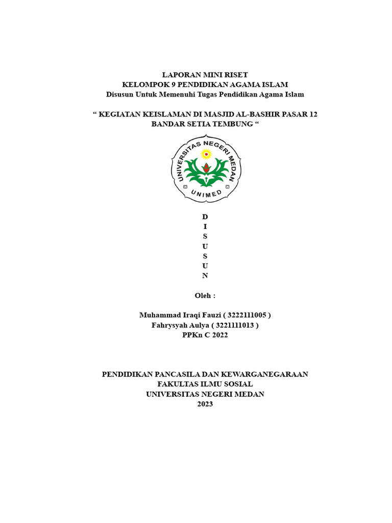 Laporan Mini Riset Kel 9 | PDF