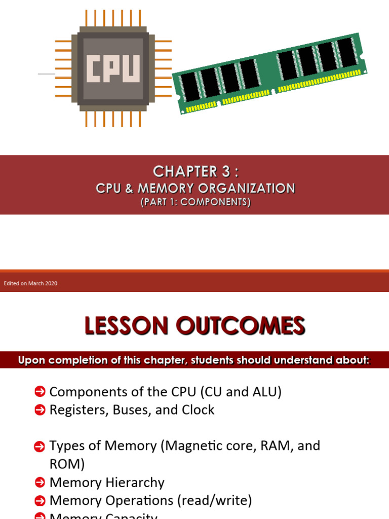 The Cpu and Memory - Organization | PDF | Random Access Memory | Computer Data Storage