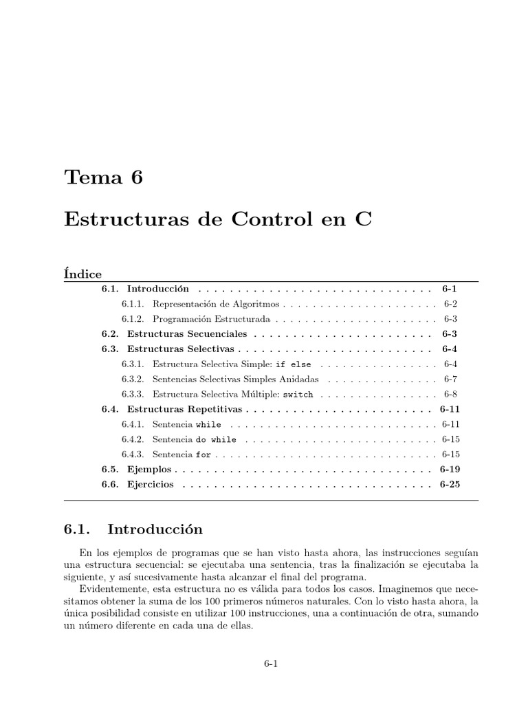 Estructuras De Control En C Pdf Programación De Computadoras 1776