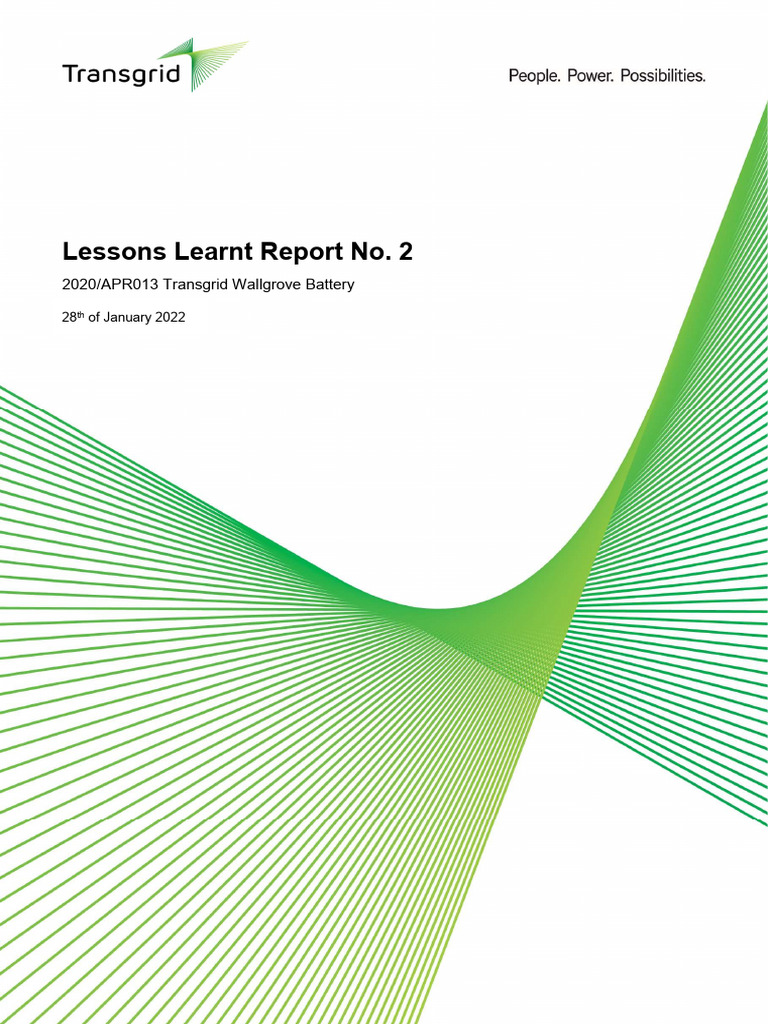 Transgrid Wallgrove Battery Lessons Learnt Report 2 | PDF | Electrical ...