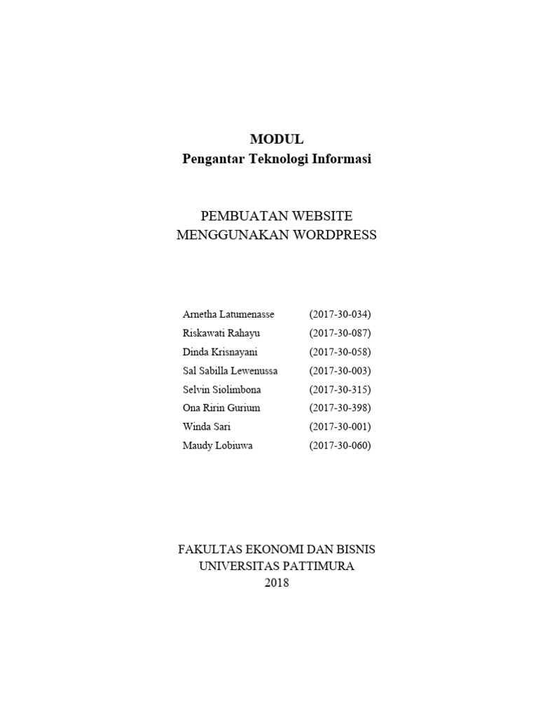 Modul Membuat Web Dengan Wordpress | PDF