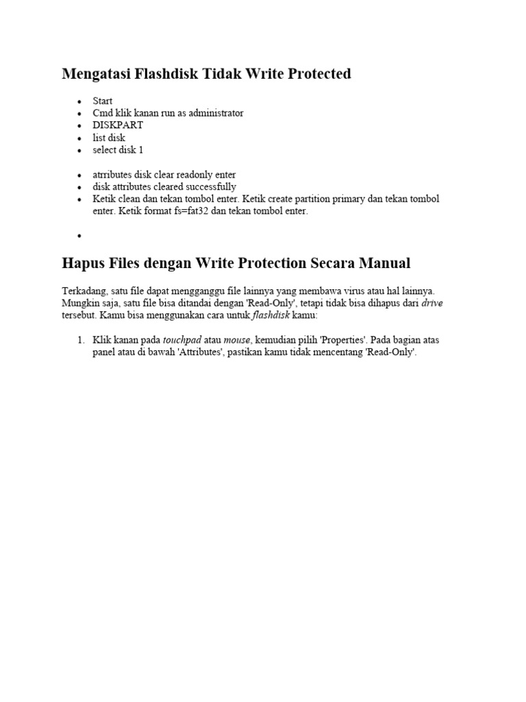Mengatasi Write Protected Usb | PDF Mengatasi Write Protected Usb | PDF
