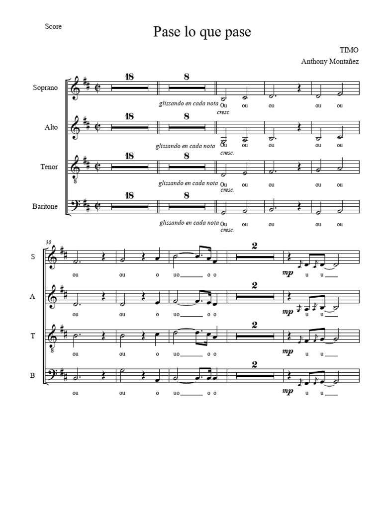 Pase Lo Que Pase - Score | PDF