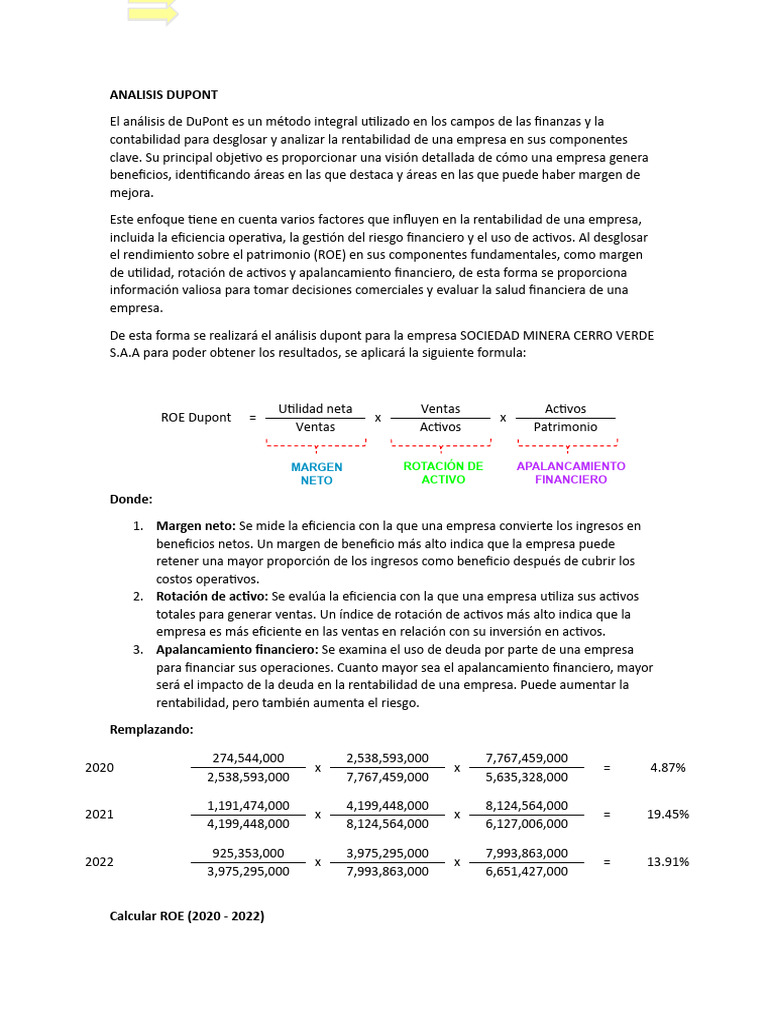 Analisis Dupont - Avance | PDF