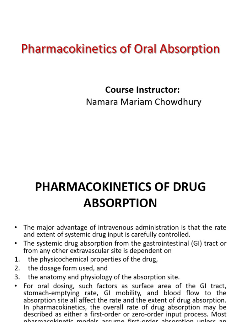 4 Pharmacokinetics Of Oral Absorption Download Free Pdf