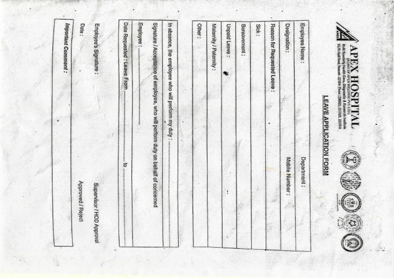 Leave Form APEX | PDF
