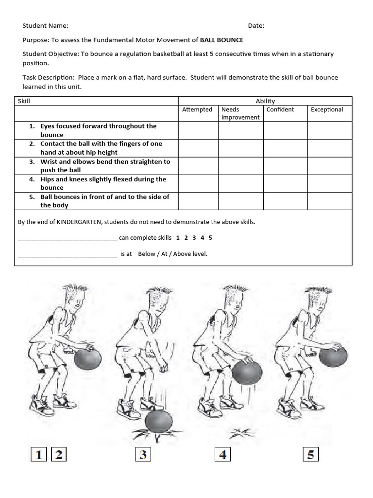 Bounce TEACHER ASSESSMENT Kindergarten | PDF