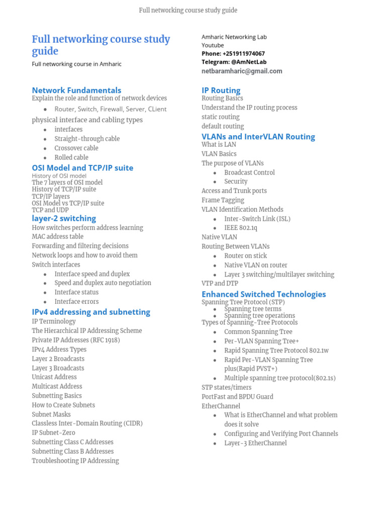 Networking Study Guide | PDF