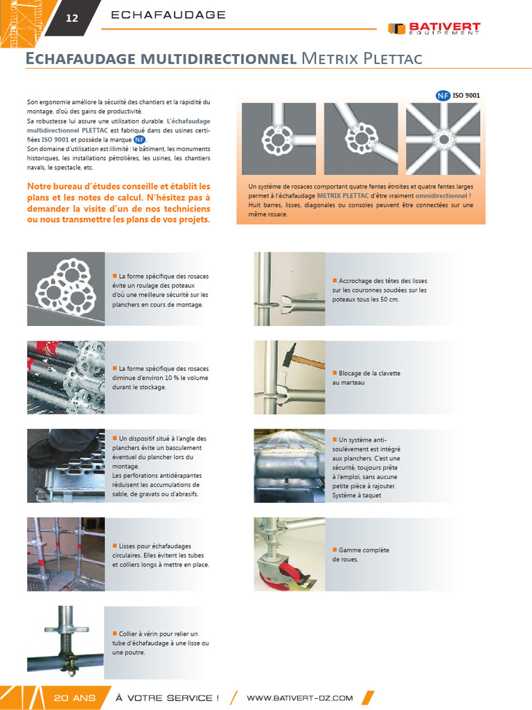 Echafaudage Multidirectionnel METRIX PLETTAC | PDF