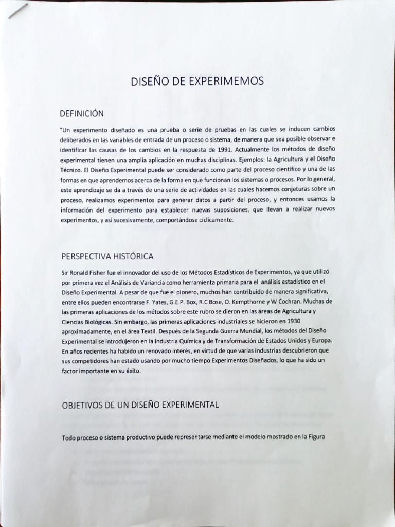 Diseño de Experimentos | PDF