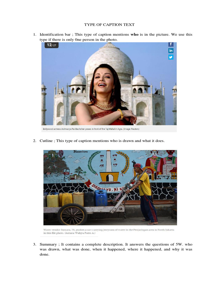 Type Of Caption Text Pdf