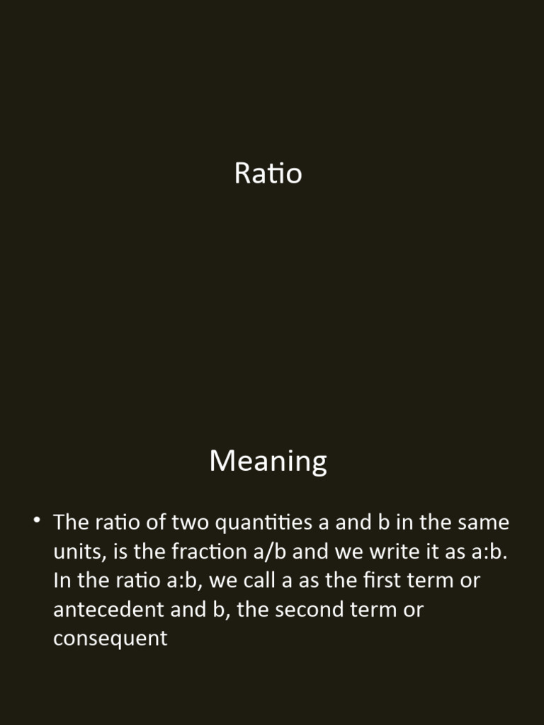 4 Ratio | PDF | Ratio | Numbers