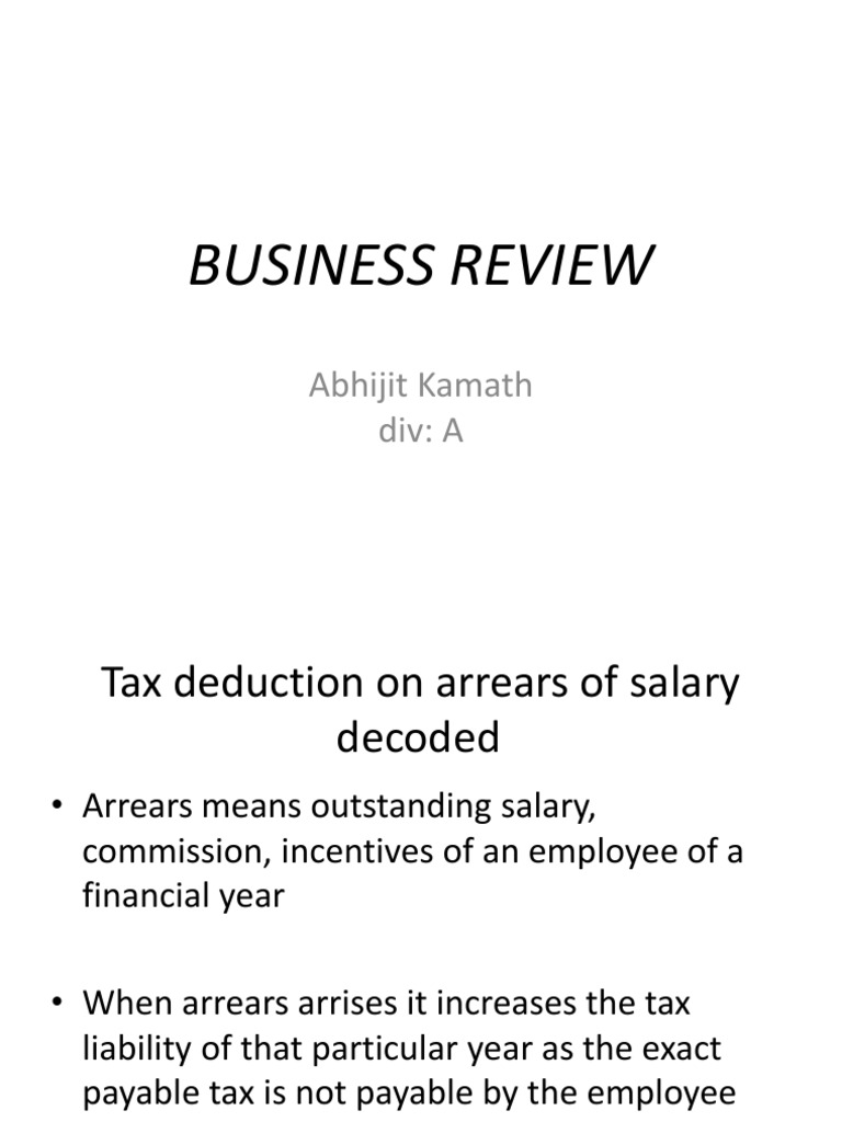 Tax Relief on Salary Arrears Explained | PDF