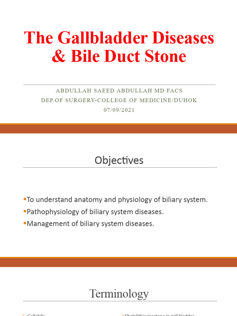 The Gallbladder Diseases Bile Duct Stone | PDF | Gallbladder | Bile