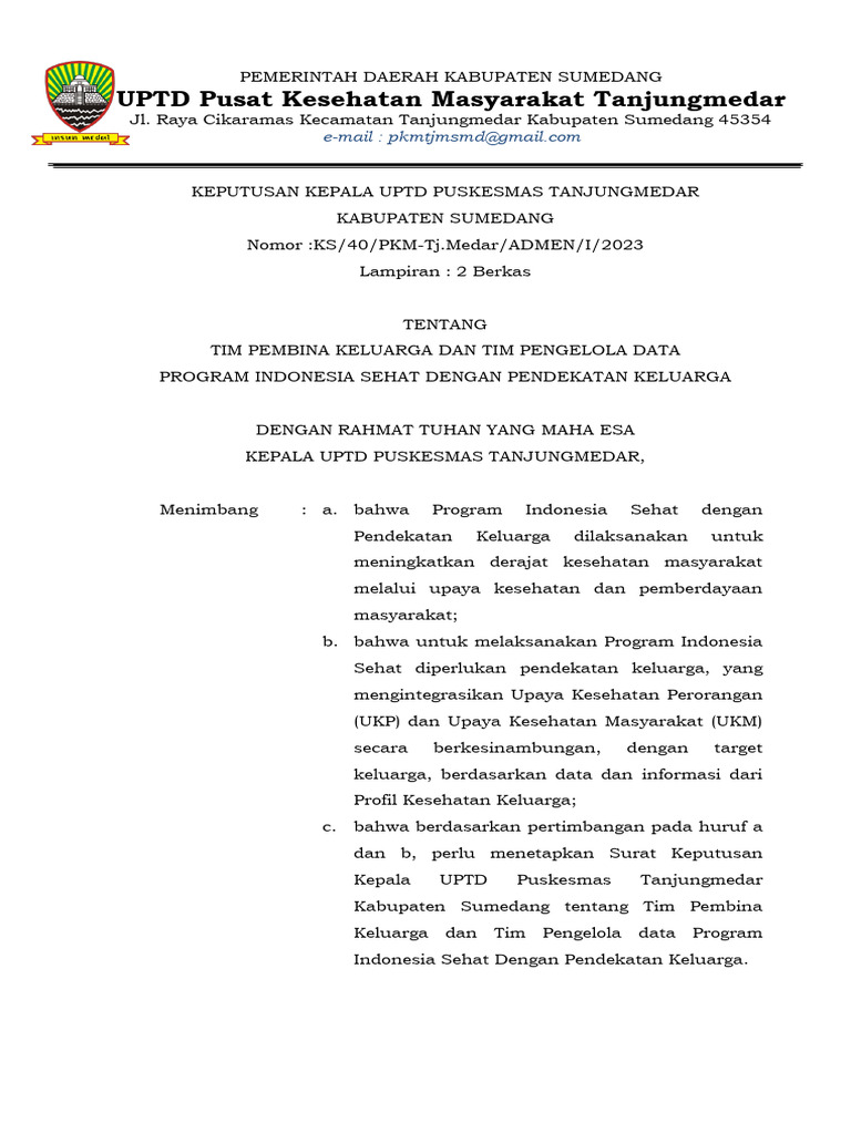 2.5.1 A SK Tim Pembina Keluarga Dan Pengelola Data Pispk | PDF