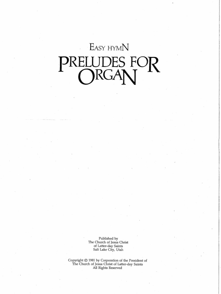 Easy Hymn Preludes For Organ | PDF