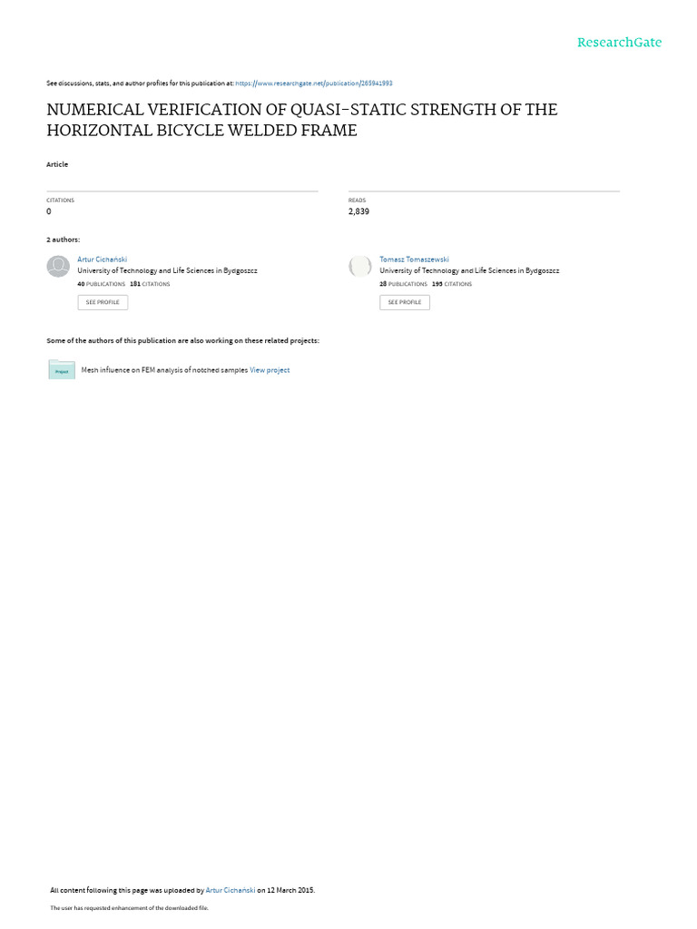 Numerical Verification of Quasi-Static Strength of | PDF | Strength Of Materials | Stress ...