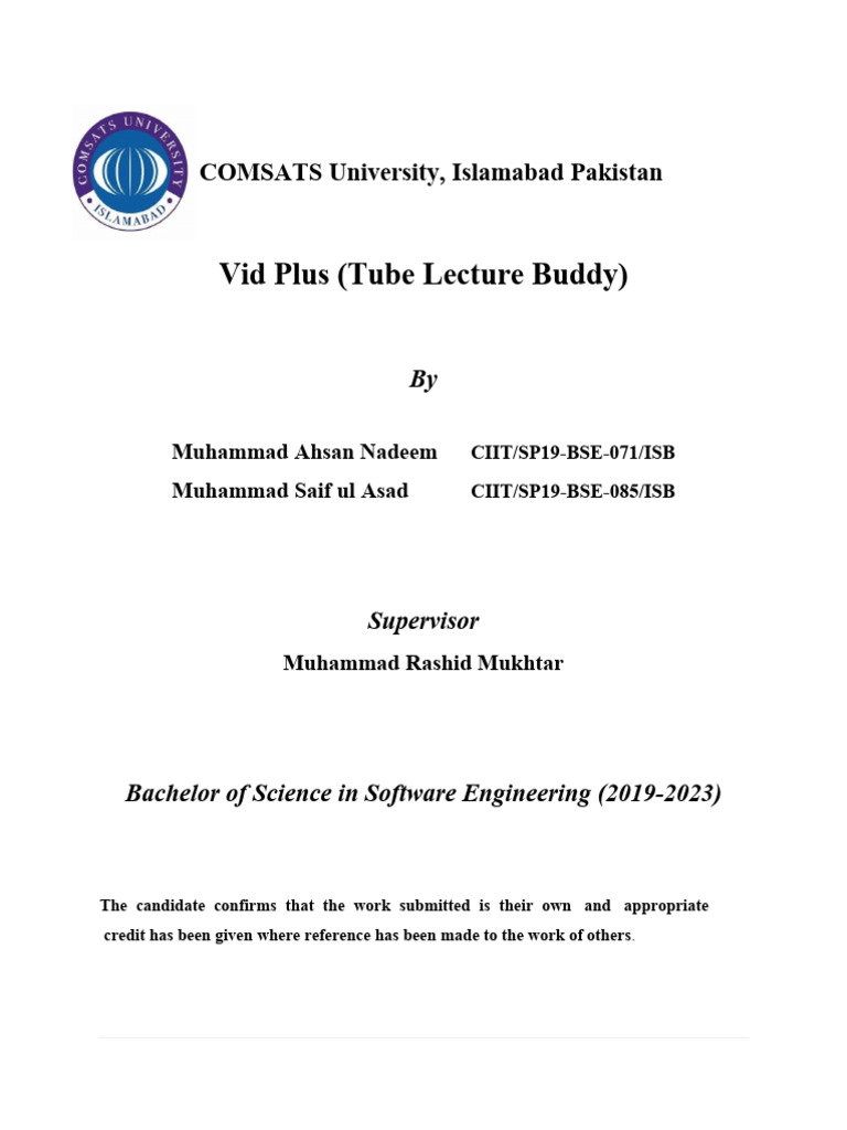 Vid Plus: Lecture Buddy for Students | PDF
