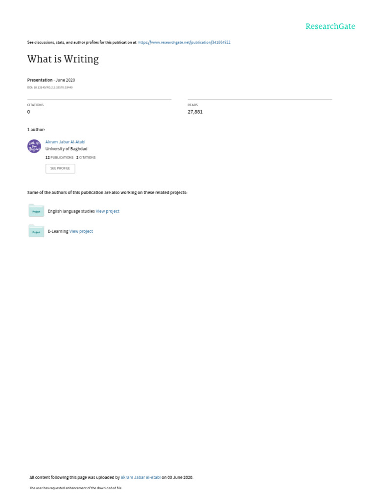 What Is Writing | PDF