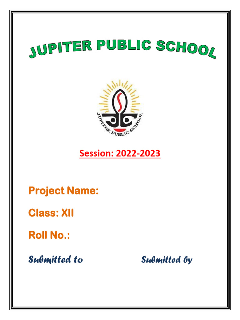 Front Page Chemistry Project | PDF