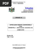 AFRIKAANS FAL Paper 1 Grade 10 June Exams QP | PDF
