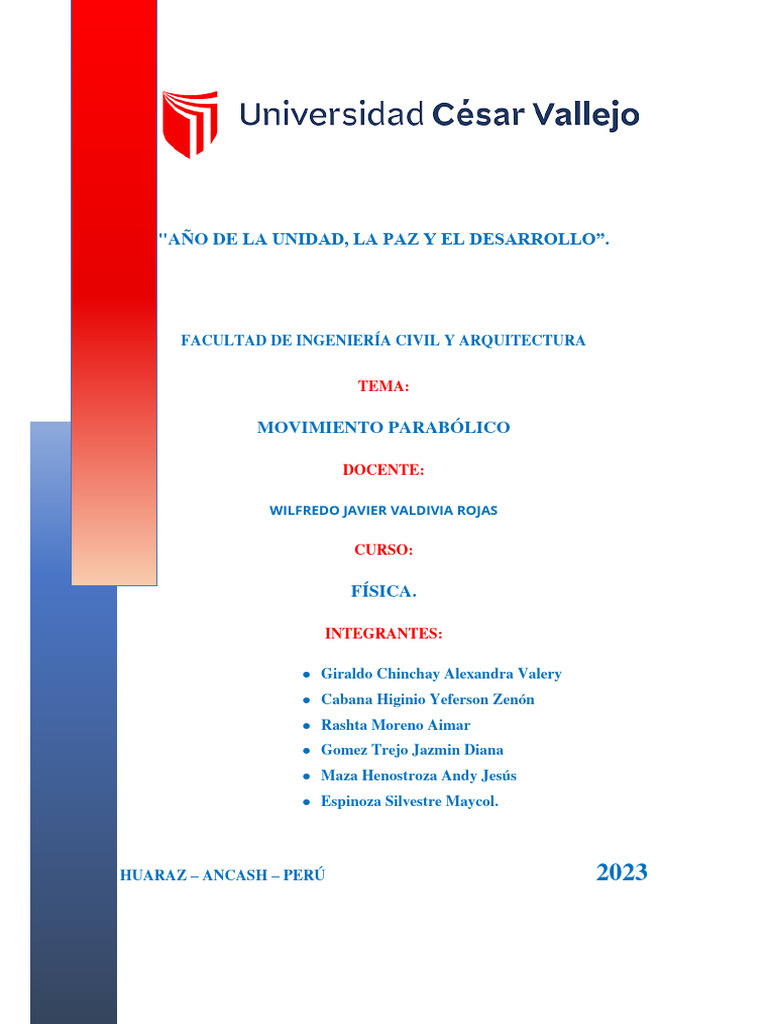 Física Movimiento Parabólico Pdf Tasas Temporales Ingeniería