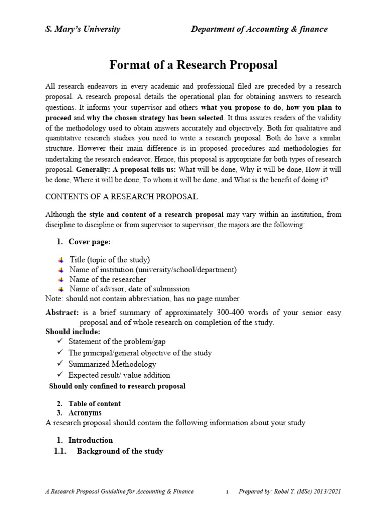 Research Proposal Guideline (SMU) | Download Free PDF | Methodology | Sampling (Statistics)