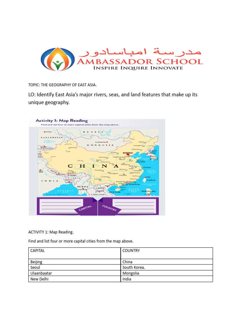 The Geography of East Asia | PDF