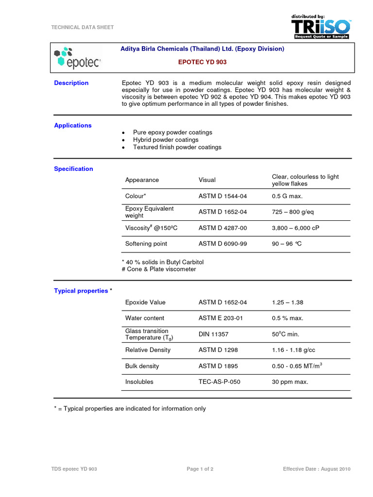 Epotec YD-903 TDS | PDF