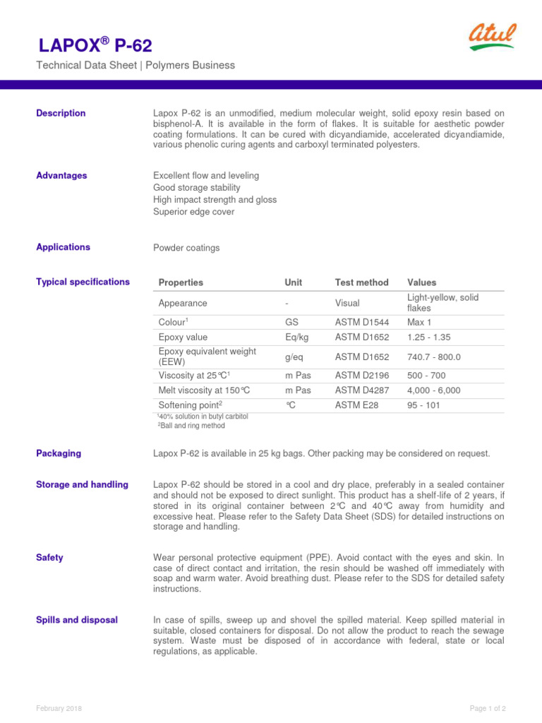 PO - Lapox P 62 | PDF | Epoxy | Materials
