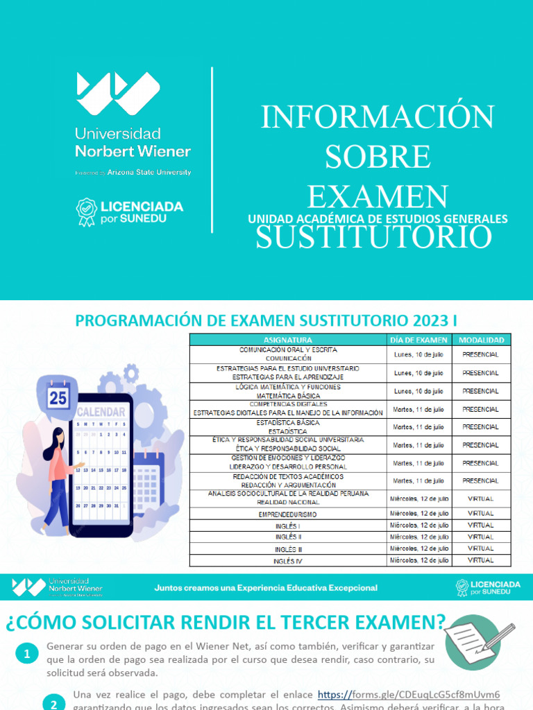 Información Sobre Examen Sustitutorio Eegg | PDF