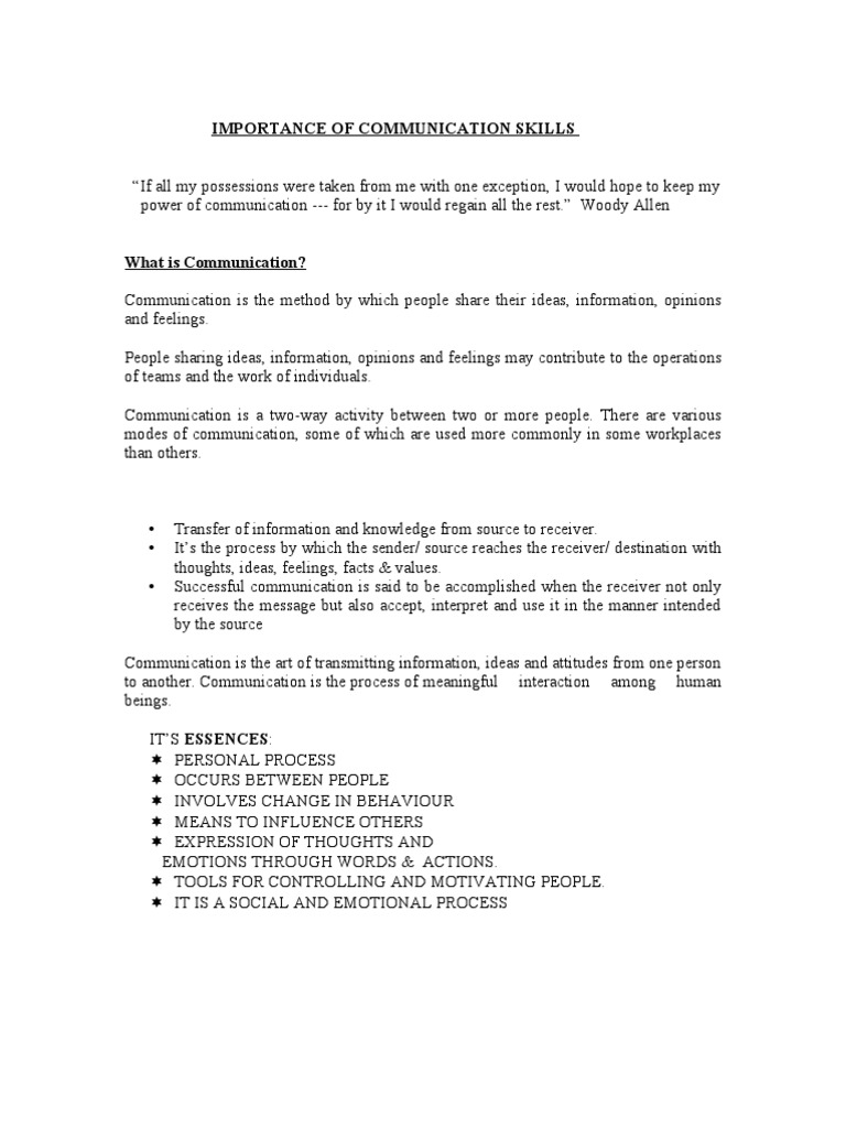 Importance of Communication Skills | PDF | Cognitive Science | Semiotics