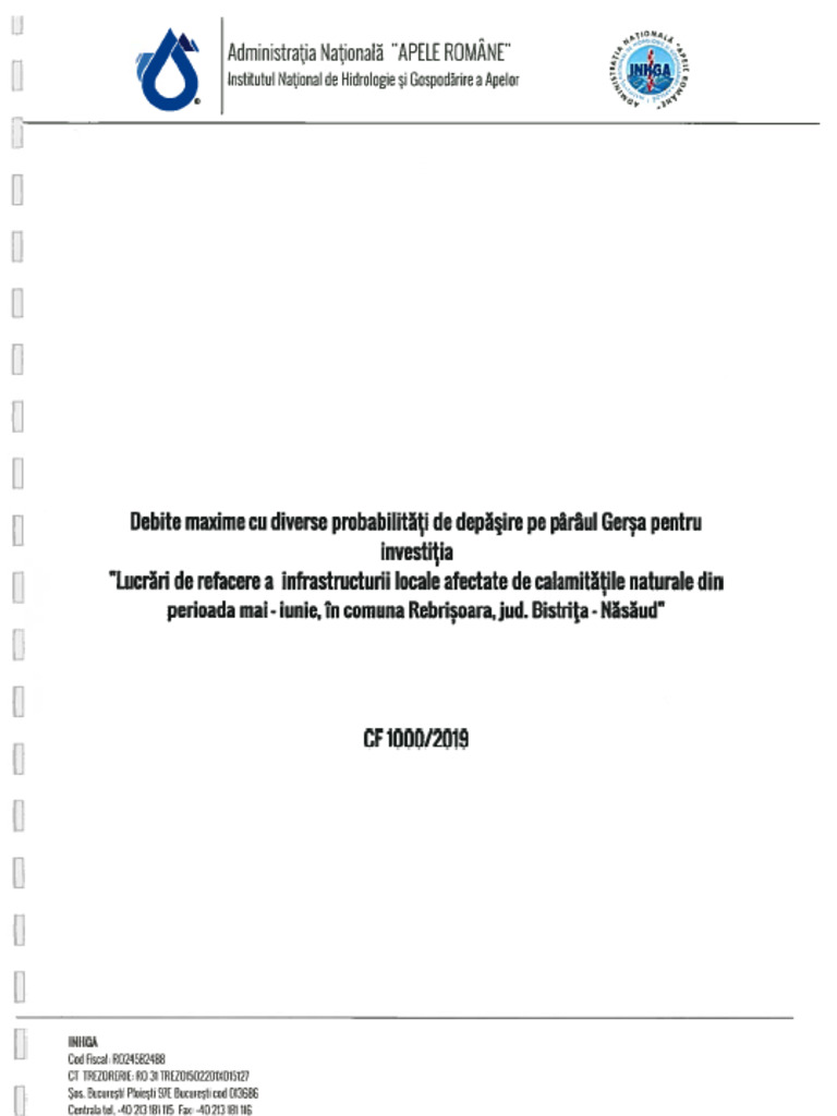 5.studiu Hidrologic Rebrisoara | PDF