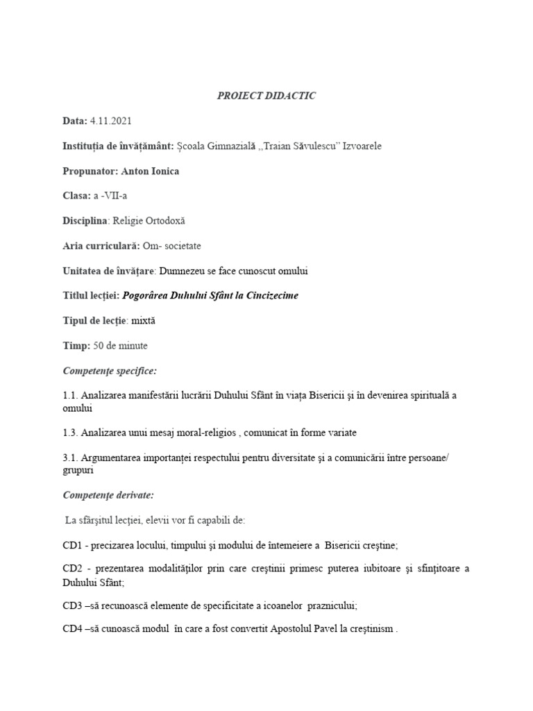 Pogorarea Duhului Sfant La Cincizecime | PDF